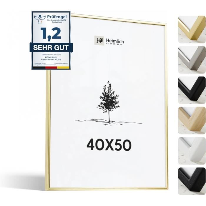 ® 1X Cadre Photo 40X50 Cm En Aluminium Doré | Cadre 40X50 Cm | Cadre À ...