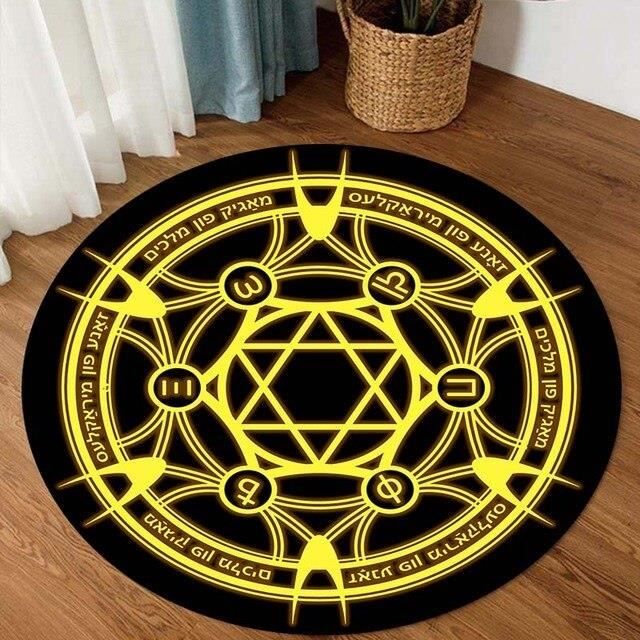 TAPIS,17-100cm x100cm--Symbole occulte Tapis Rond Personnalisé Tapis ...