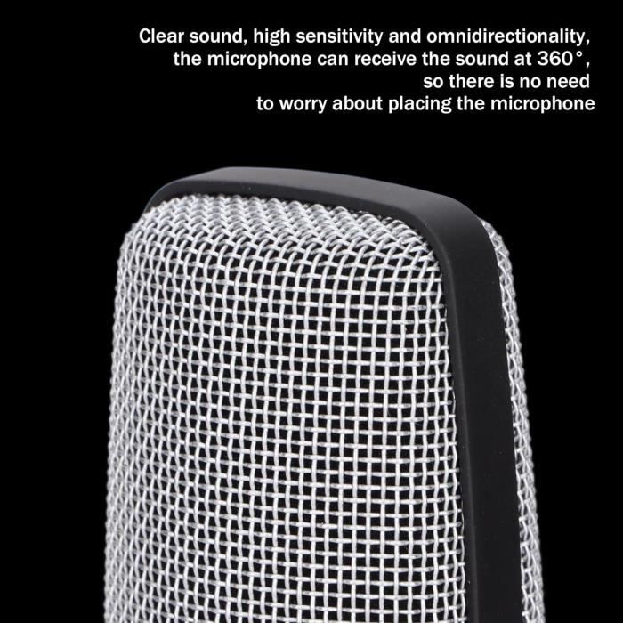 Microphone À Condensateur Omnidirectionnel, Microphone Usb Tête En ...