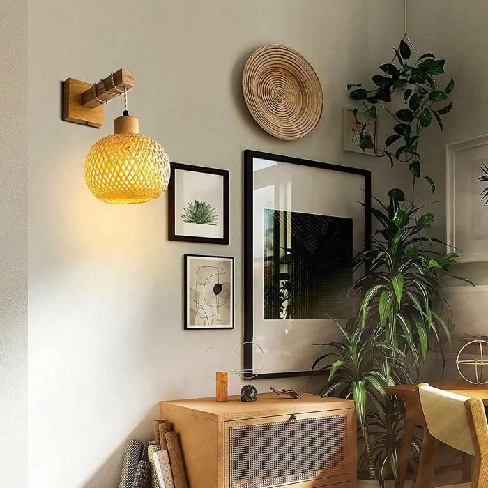 Applique Murale Rotin,Applique Murale Chambre,Applique Murale Interieur ...