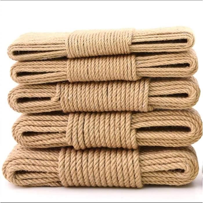 (Color : 50M) Cqinju-Ficelle de Jardin 8mm 10m-50m Jute Naturelle Corde ...