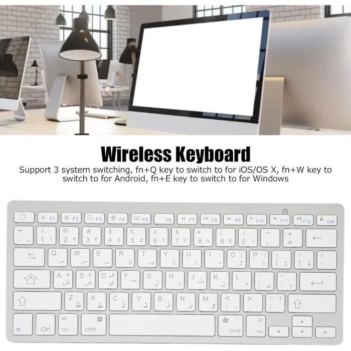 Clavier Bluetooth Sans Fil, 78 Touches Clavier Sans Fil Ultra Mince Et ...