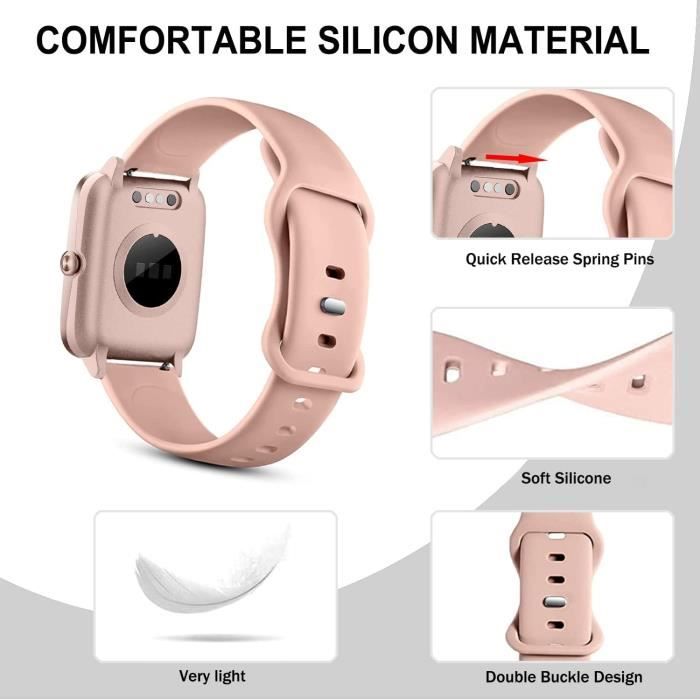 Silicone Bracelet pour Veryfitpro ID 205L, 19mm bracelet sport ...