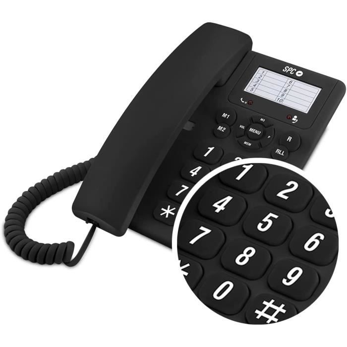 Original – Téléphone Filaire de Bureau ou Mural, avec de Grandes Touches et Facile à Util r, 3 ...