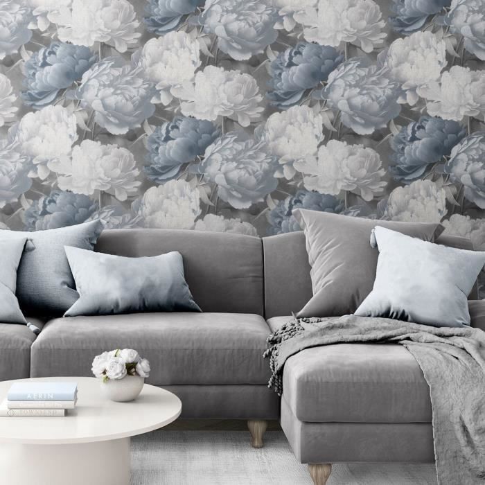 Papier peint - MURIVA - Doretta - Vinyle texturé - Motif floral - 10,05 ...