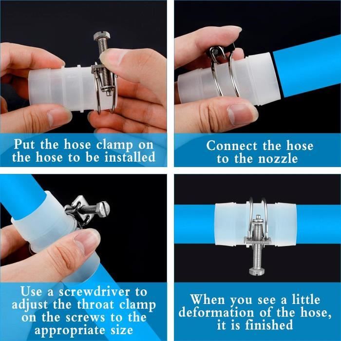 6Pcs Collier De Serrage Inox 36-40Mm, Collier De Serrage Réglable ...