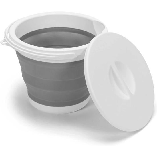 Seau Pliable 5 Litres Avec Couvercle | Sceau Retractable 5L En Silicone ...