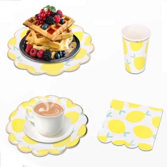 Serviette Papier Citron Papier Tasse Assiette Serviette Vaisselle ...