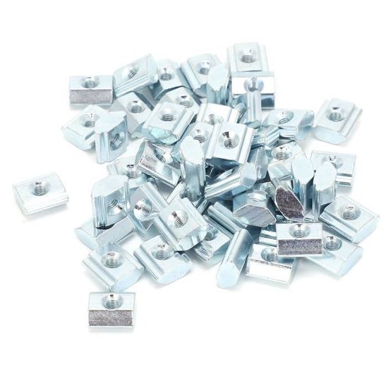 HURRISE écrou coulissant M3 Écrou Coulissant, 50 Pièces écrou en T, écrou à Fente en T en Acier ...