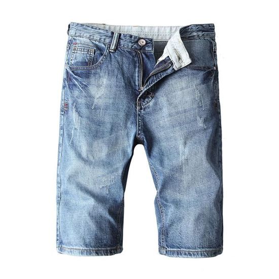 Shorts en Jeans Homme de Marque Court Bermuda Jeans style baggy avec ...