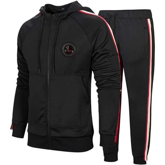 Ensemble Jogging Sports Survêtement Homme - ADIDAS - Noir - Manches ...