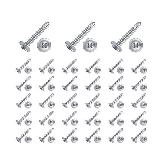 8 X 1 Pouce pour Vis Autotaraudeuses en TôLe 410 Vis à TêTe BombéE ...