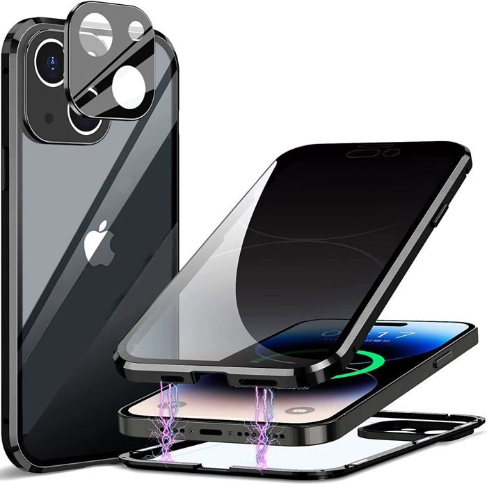 Anti Espion Coque pour iPhone 14 Magnétique Etui,Confidentialité écran ...