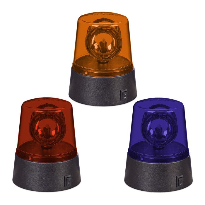 Relaxdays Gyrophare, set de 3 pièces, réflecteur rotatif, éclairage ...