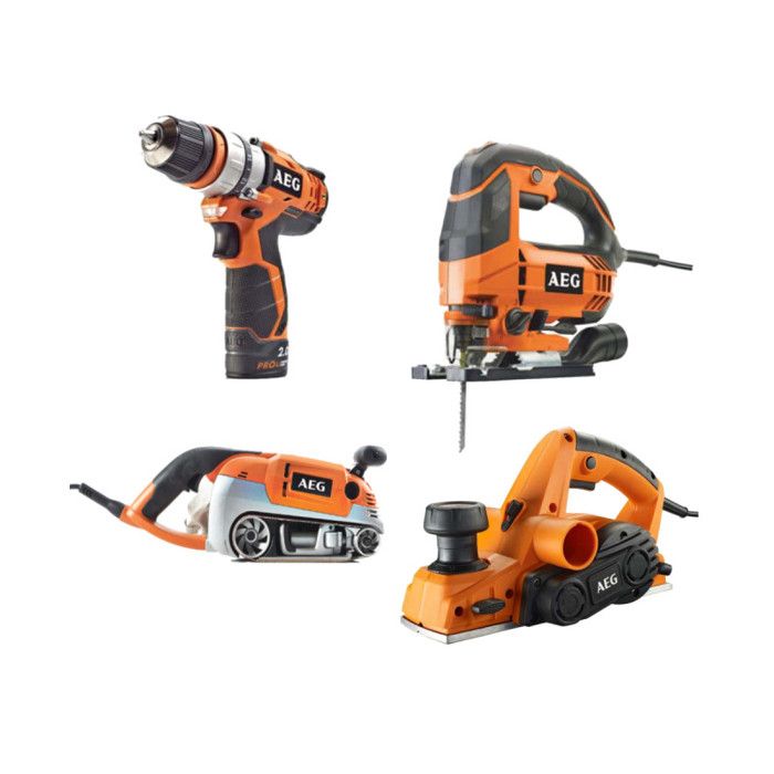 Pack AEG Rabot - 700W - Ponceuse à bande électrique - 1010W - Scie ...