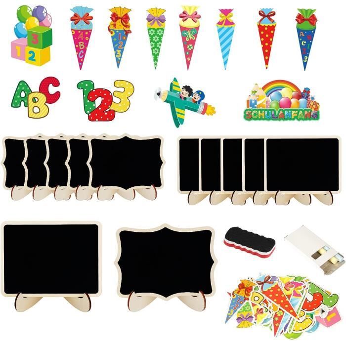 10Pcs Mini Tableau Noir Sur Chevalet En Bois Petit Ardoise Avec Craie ...