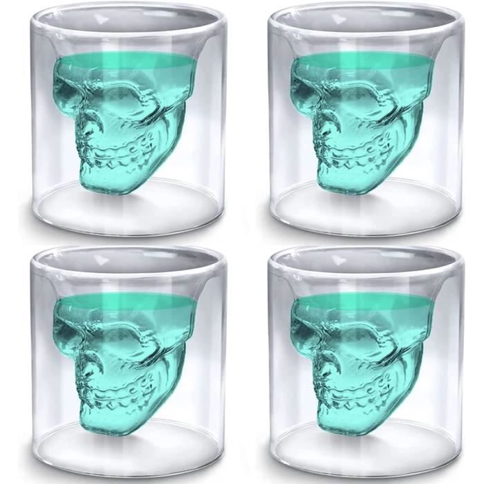 Verre Tete de Mort,Verre a Shooter Verres à Liqueur Verre a Rhum Verres ...