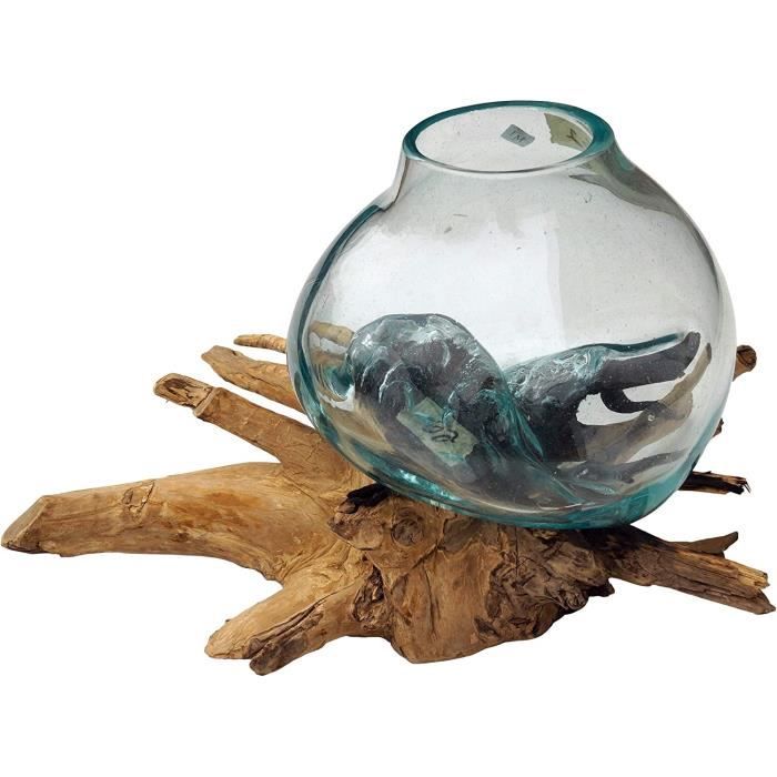 Guru-Shop Vase en Bois de Ronce - 1 x Ø Verre Jusqu`à 10 cm, Marron ...