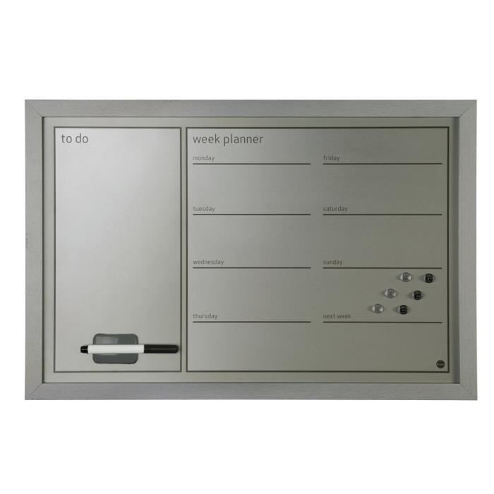 Bi-Office Tableau planning Hebdomadaire 60 x 40 cm Gris - MM03391539 ...