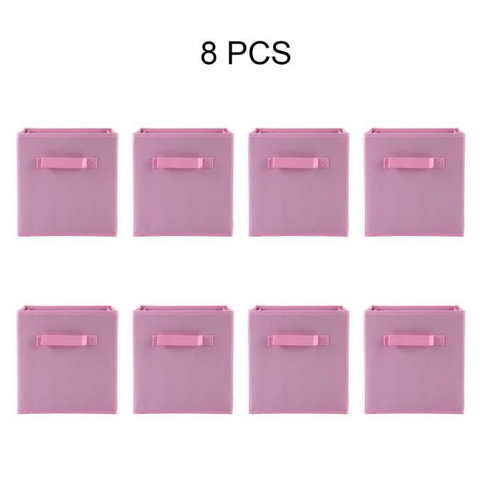 Cubes de Rangement Pliables, Pack de 8,ROSE, Boîtes de Rangement ...