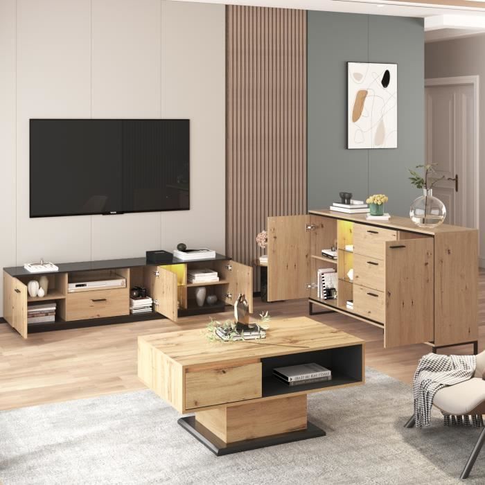 Ensemble meuble TV table basse buffet - Ensemble de salon- meuble TV ...