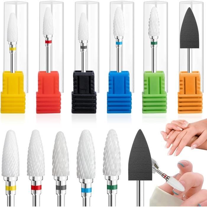 Lot De 5 Embouts De Ponceuse À Ongles En Céramique Avec 1 Embout En Gel ...