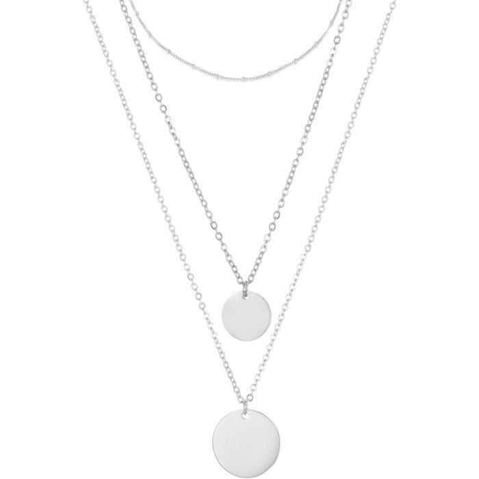 Collier Femme Multirang 100% Résistance À L'Eau Acier Inoxydable ...