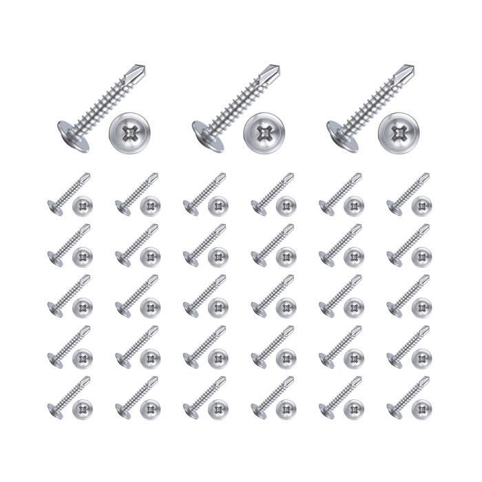 8 X 1 Pouce pour Vis Autotaraudeuses en TôLe 410 Vis à TêTe BombéE ...