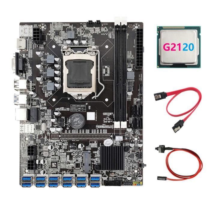 B75 USB ETH Mining Carte MèRe + G2120 CPU + Câble SATA + Câble de ...