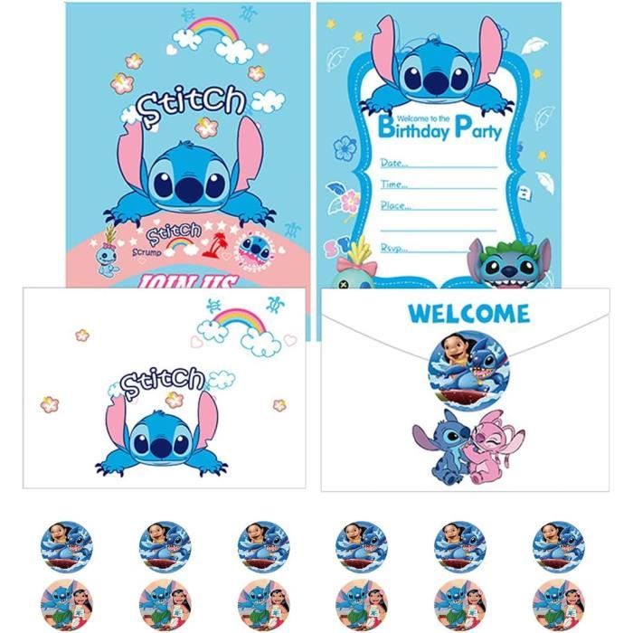 12 pièces Cartes d'invitation à l'anniire de Stitch - Cartes d ...
