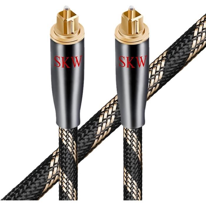 SKW Câble Audio numérique Optique, Fibre Optique Toslink Mâle à Mâle ...