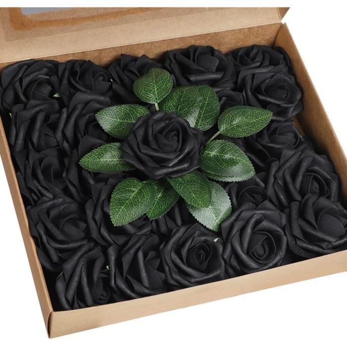 Anaoo Lot de 25 Rose Artificielles Fleurs Fausse Roses Faux Mousse ...