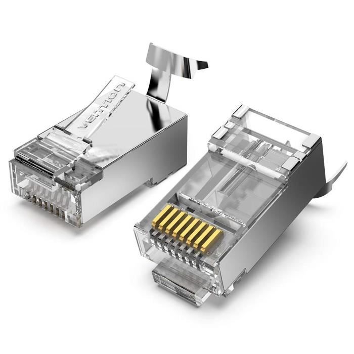 Connecteur RJ45 Cat7 VENTION - Blindé Nickelé - 600MHz 10Gbps - Haute ...