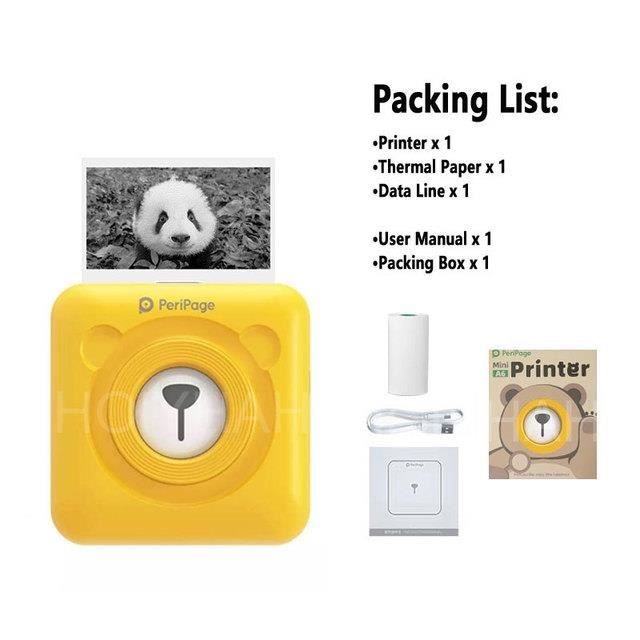 IMPRIMANTE,Yellow printer--Mini imprimante de poche péripage A6 pour ...