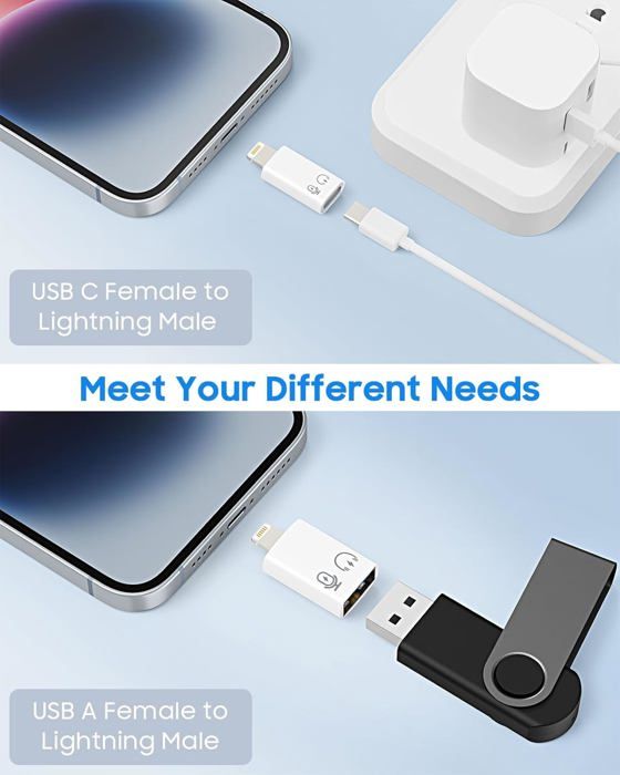 Adaptateur USB C Femelle vers Lightning Mâle, Adaptateur OTG Lightning ...