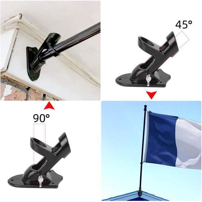Mât de drapeau WOVTE, porte drapeau avec support de mâts de drapeau ...