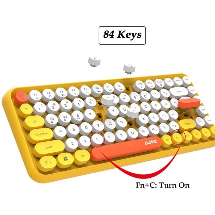 Mini Clavier sans Fil Bluetooth, QWERTY Layout, Compact 84 Touches ...