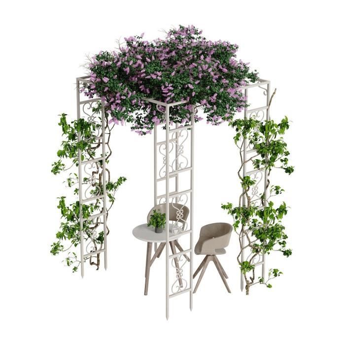 Arche Mariage Metal - UNHO - 180x180x270cm - Blanc - Fer, tissu oxford ...