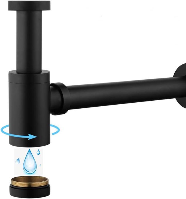 Siphon design noir mat, siphon en laiton pour évier - Cdiscount Bricolage