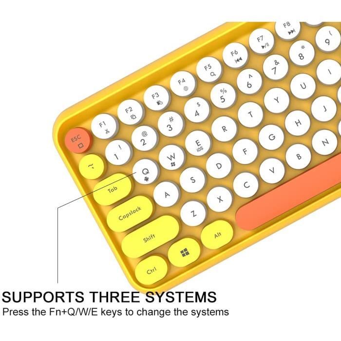 Mini Clavier sans Fil Bluetooth, QWERTY Layout, Compact 84 Touches ...