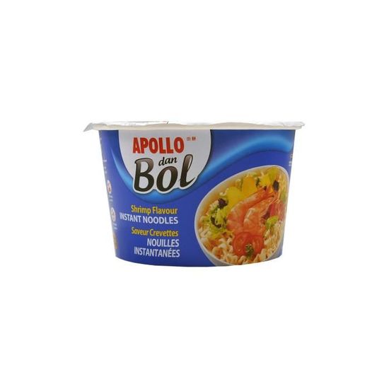 LOT DE 4 - APOLLO - Nouilles dan bol saveur Crevettes - pot de 85 g ...