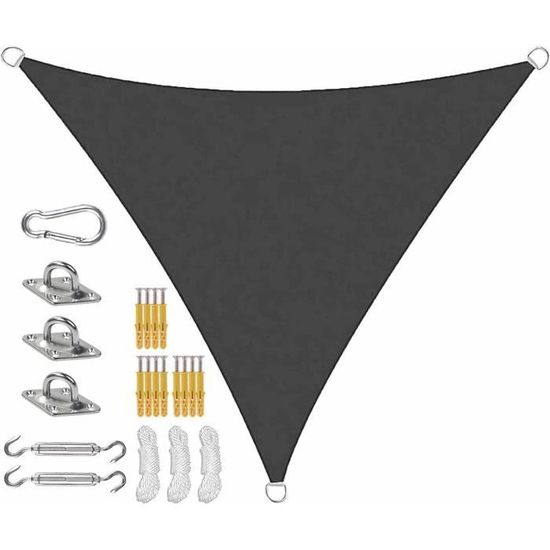 Voile d'ombrage triangle pour terrasse - Kit de fixation robuste ...