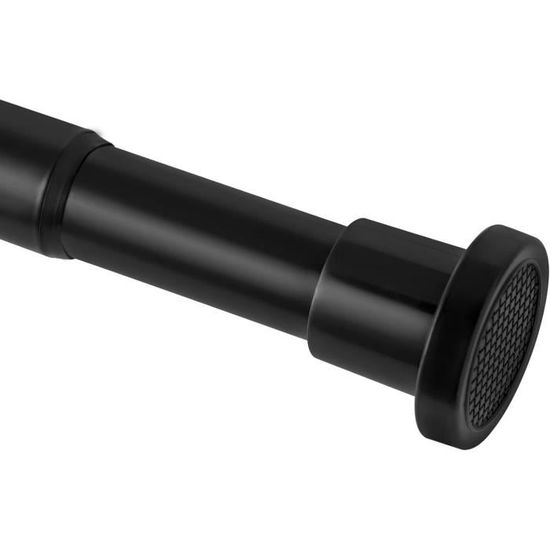 Tringle de Douche Extensible Noire 78-107cm, Tringle à Rideaux pour Rideau de Douche, Séparation ...