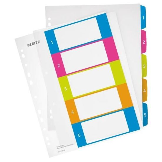 LEITZ Intercalaire Imprimable 1-5 A4 + Wow - Cdiscount Beaux-Arts et ...