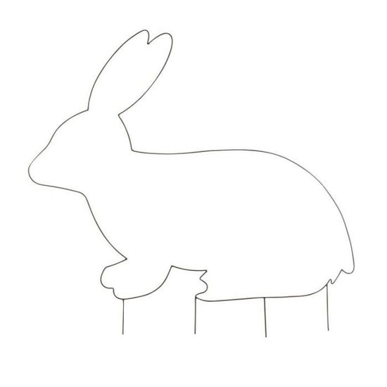 Décoration de Jardin en Métal - J-LINE - Lapin - Noir - 143cm - Cdiscount Jardin