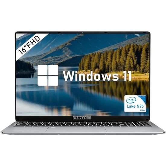 Ordinateur Portable, Windows 11 Pro N95, 8Gb Ram 256Gb Ssd Laptop 16 ...