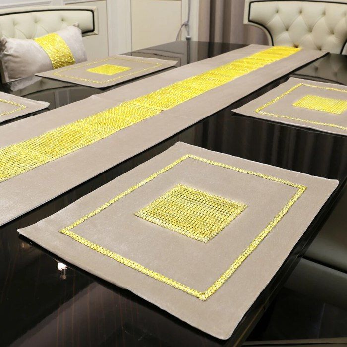 Napperon de table en velours rectangulaire,tapis de table à manger ...