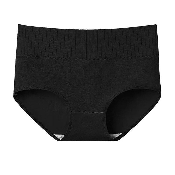 Sous-vêtements en coton pour femmes,culotte taille haute,couleur unie ...