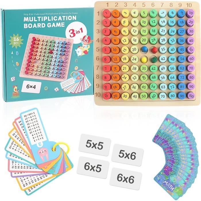 Jeu éducatif - Table de Multiplication en Bois - 3 ans - Multicolore ...