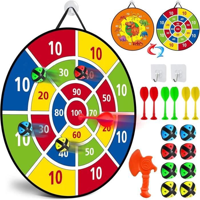 Jeu de Fléchettes Jeux Enfant, Double Face Pliable Cible de Fléchettes ...